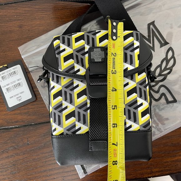 MCM | Bags | Mcm Yellow Black Cubic Logo Nylon Crossbody Bag Mmc ...
